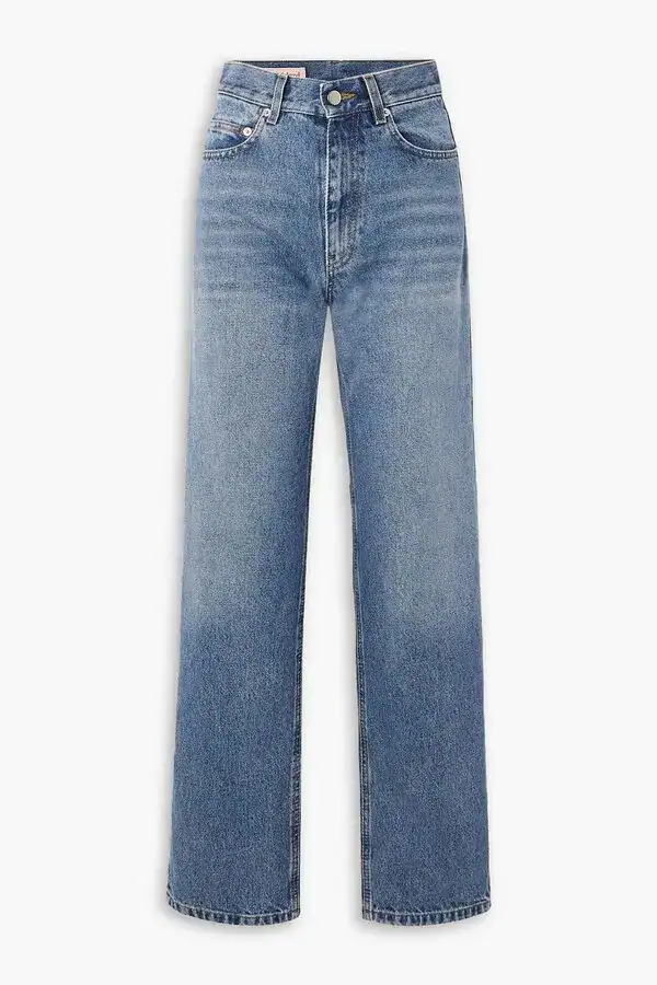 Molly Goddard Lily High-Rise Wide-Leg Jeans In Mid Denim - 75% Off